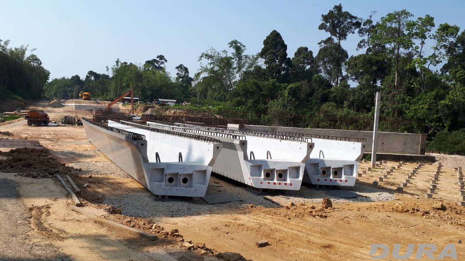 New Triple Spans Bridge at Jalan Pasir Hor Crossing Sg. Seribong - DURA® Technology Sdn Bhd