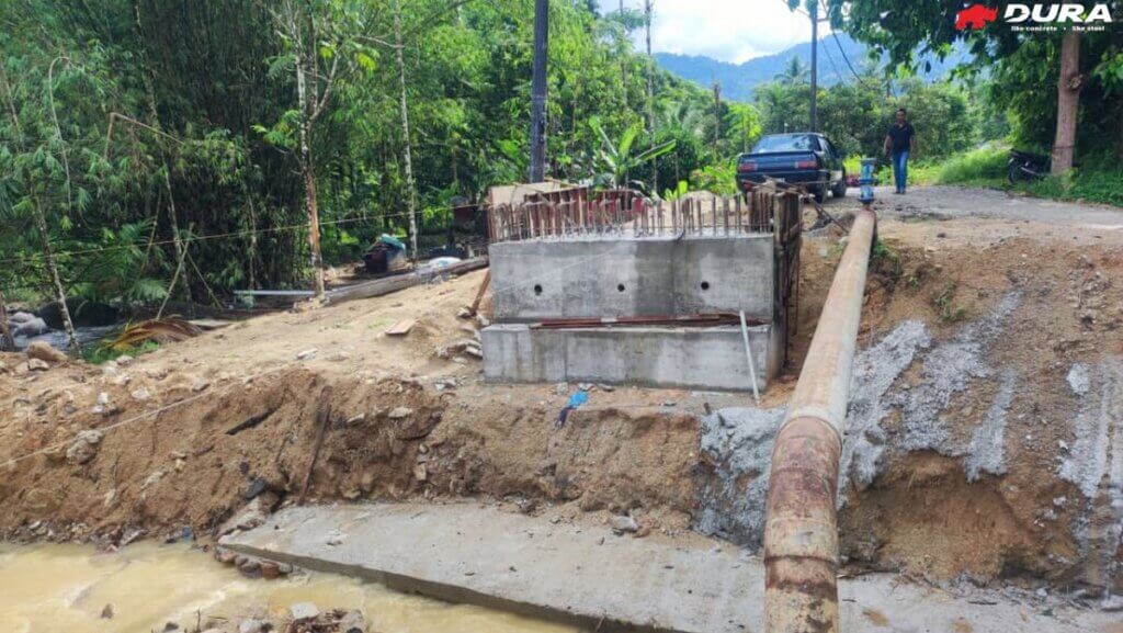 To Replace Collapsed Bridge Using DURA Shallow Beams 300x400 - 10m at Kg. Bukit Kulim, Selama ...